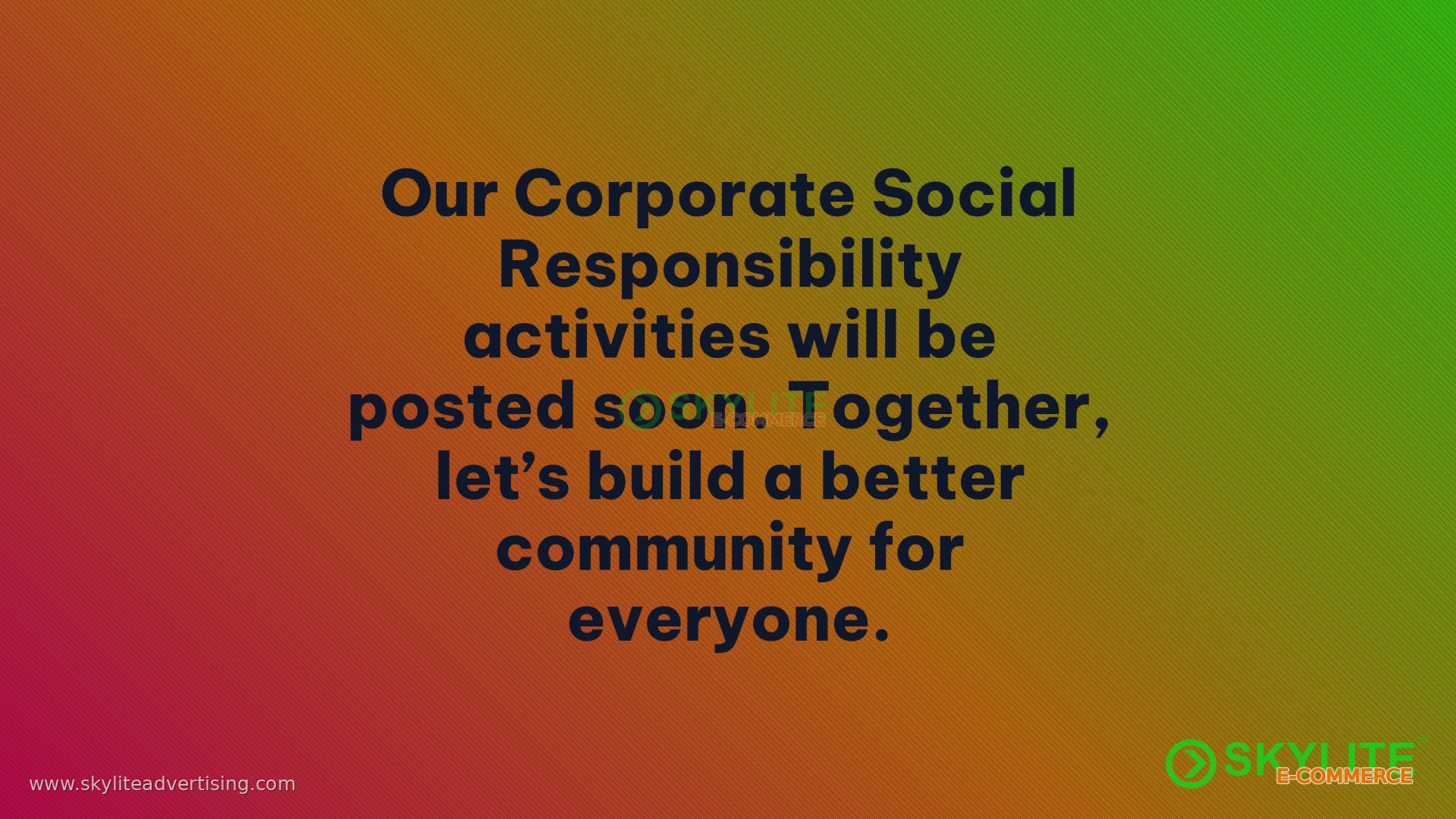 Our Corporate Social Responsibility activities will be posted | Sky…
